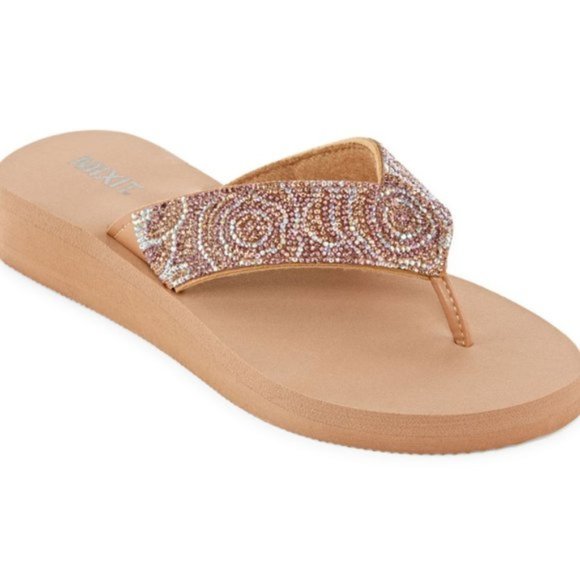 Mixit | Shoes | Nwt Mixit Rhinestone Embellished Wedges Sandals | Poshmark